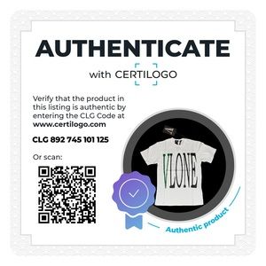 VLONE | Shirts | Vlone Green Staple Tee White Authentic With Certilogo ...